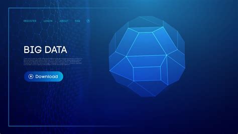 Technology Sphere 3d Blue Big Data Background Vector Image
