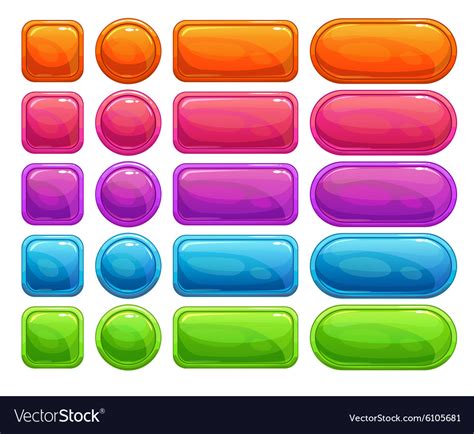 Colorful Spectrum Button Set Royalty Free Vector Image Colorful Spectrum Button Set Royalty Free Vector Image