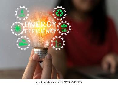 Energy Efficiency Concept Female Hand Holding Stock Photo 2208441339 Shutterstock