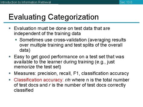 Introduction To Information Retrieval Text Classification And Nave