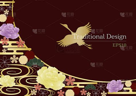 日本传统设计。矢量插图。