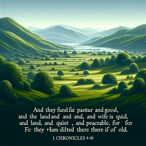 What Does 1 Chronicles 4 40 Mean Bible Art