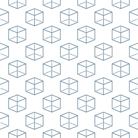 Premium Vector Cube Vector Concept Minimal Thin Line Seamless Pattern