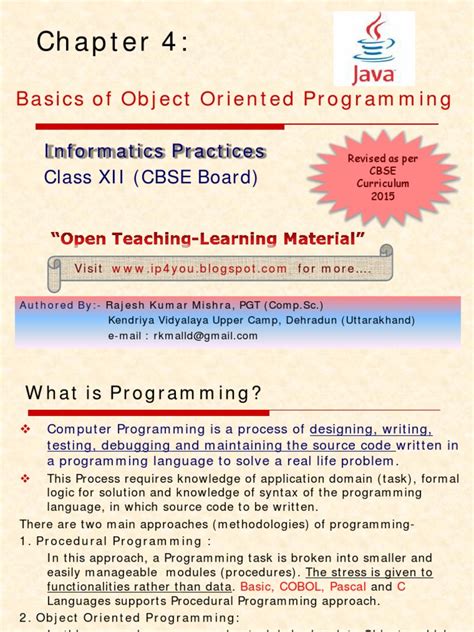 Chapter 4 Java Oop Prog Pdf Method Computer Programming Class Computer Programming