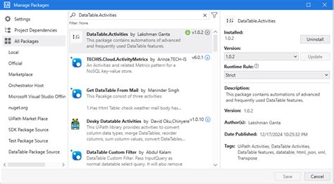 New DataTable Automation Activities Package For UiPath Windows Project Available On UiPath