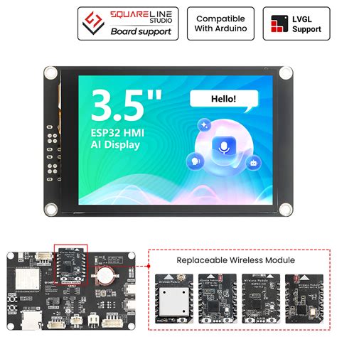 ELECROW CrowPanel Advance 3 5 HMI ESP32 S3 AI Powered IPS Touch Screen 480x320 With Acrylic Case