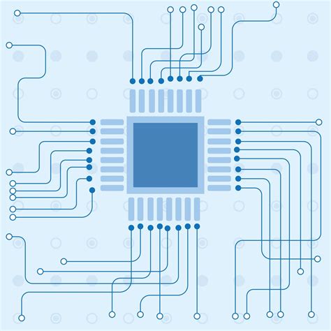 Computer Chip Electronic Circuit Board Vector For Technology And Finance Concept And Education