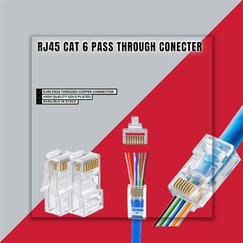 Rj45 Cat 6 Pass Through Conecter 100 Pcs Box Atlantic Computer