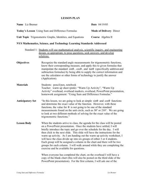 Using Trigonometric Sum And Difference Formulas