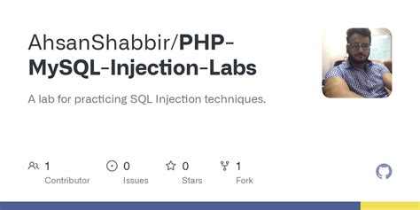 Php Mysql Injection Labsdbinstalldbphp At Master · Ahsanshabbirphp Mysql Injection Labs