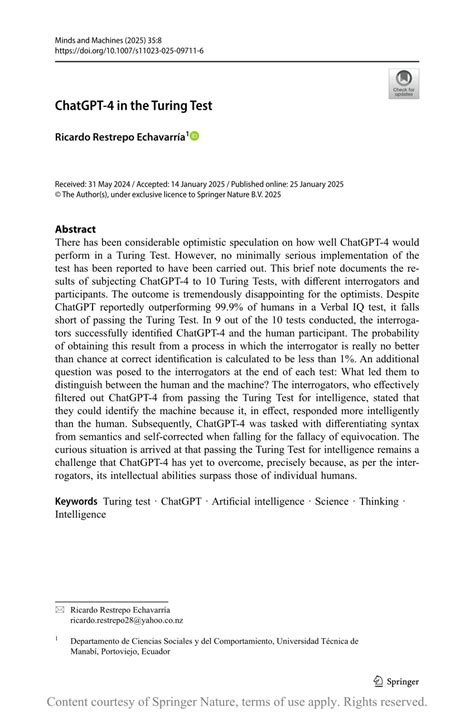 Chatgpt 4 In The Turing Test