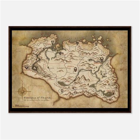 Skyrim Original Game Release Map Etsy