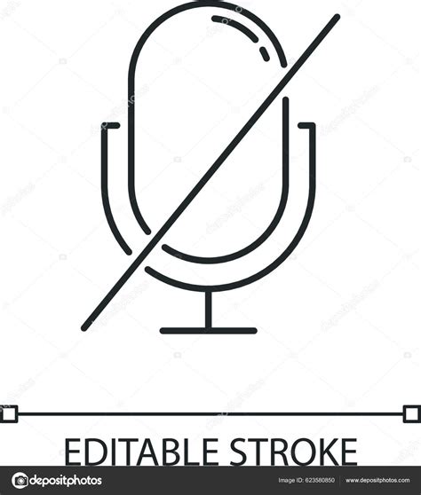 Microphone Forbidden Linear Icon Sound Recorder Error Notification Recording Prohibited Stock