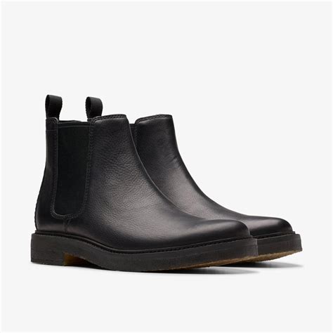 Mens Clarkdale Easy Chelsea Boot Black Leather Chelsea Ankle Boots Clarks