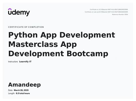 Python Appdevelopment Udemy Learning Aerospaceeducation Ai Amandeep S