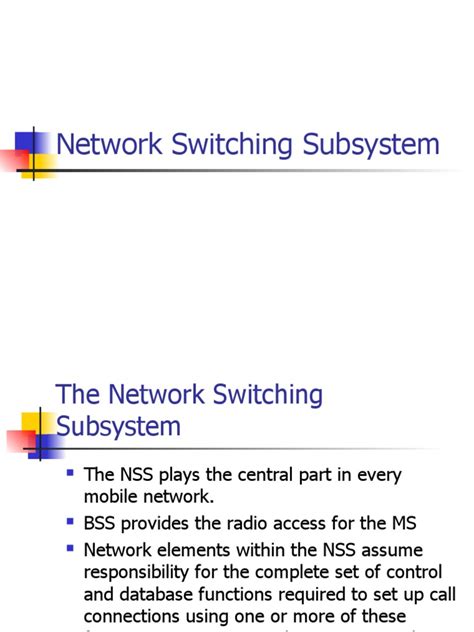 Network Switching Subsystem Pdf Radio Resource Management