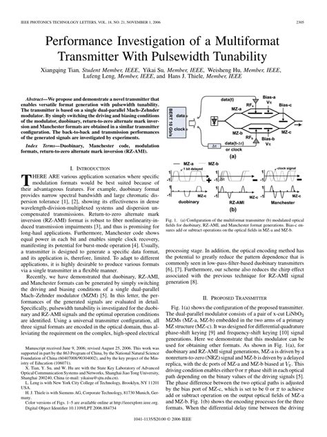 Pdf Performance Investigation Of A Multiformat Transmitter With