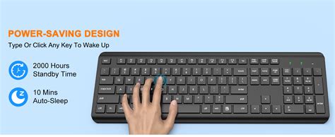 Edjo Wireless Keyboard 2 4g Full Sized Cordless Usb Silent Computer Keyboard