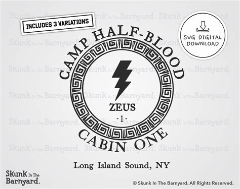 Camp Halfblood Zeus Cabin Svg File Camp Half Blood Digital Download