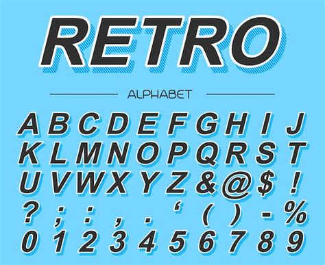 Premium Vector Retro Alphabet Vector Font