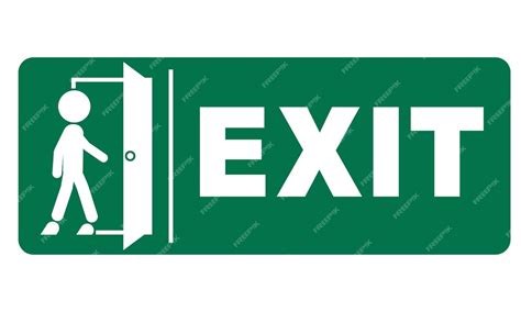 Premium Vector Isolated Exit Green Square Sign Label Sticker Design Illustration Of Stick