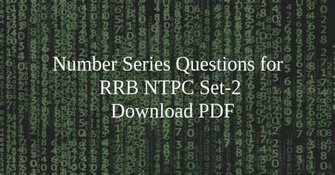 Number Series Questions For RRB NTPC Set 2 PDF Cracku