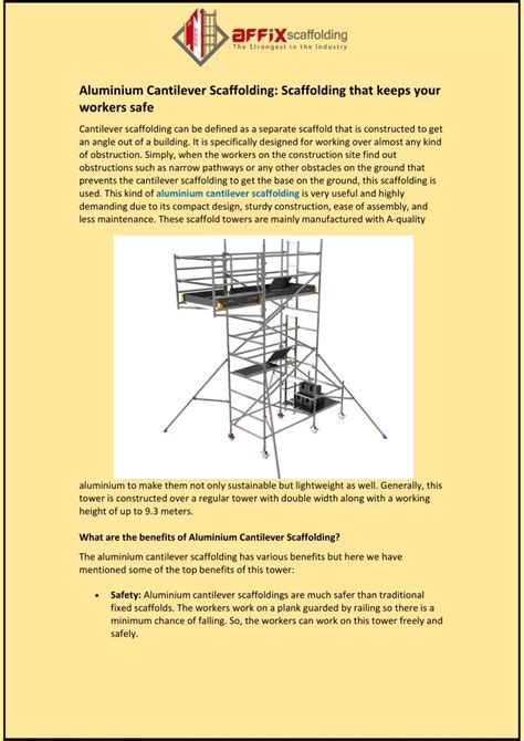 Ppt Aluminium Cantilever Scaffolding Scaffolding That Keeps Your Workers Safe Powerpoint
