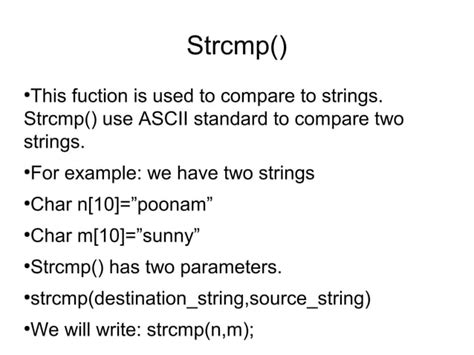 Strings Functions In C Programming Ppt