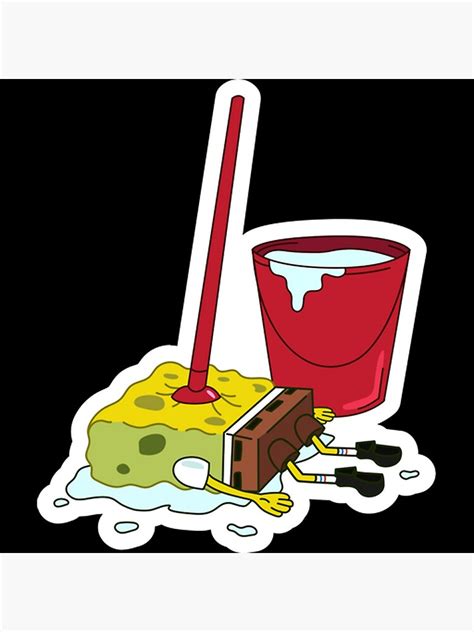 Spongebob Mop Poster For Sale By Kylebarr19 Redbubble