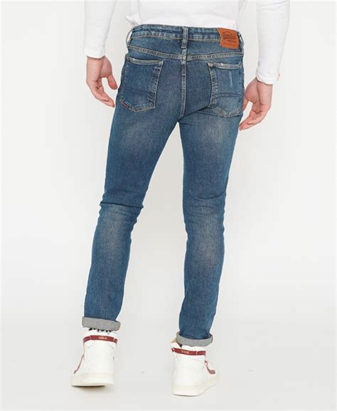 Mens Travis Skinny Jeans In Dark Blue Superdry