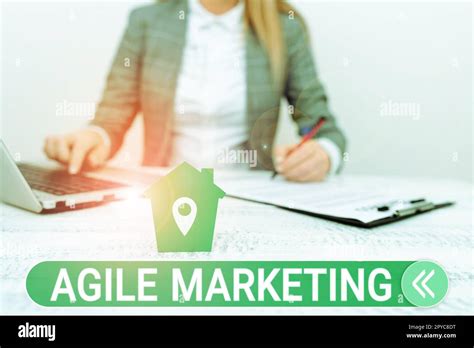 Hand Writing Sign Agile Marketing Business Showcase Focusing Team