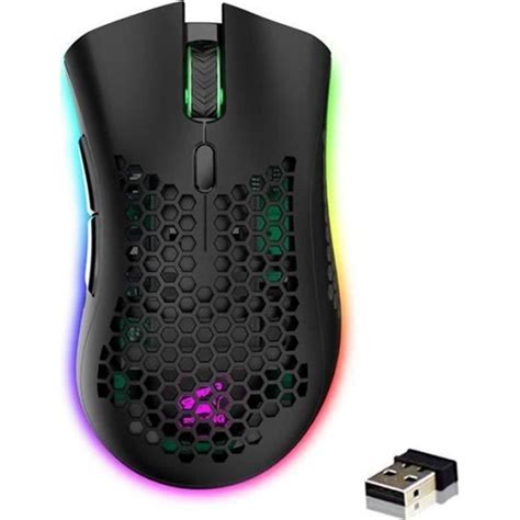 RGB Gaming Souris Gamer Sans Fil USB Rechargeable G Nano DPI Réglables Ultra Léger Design