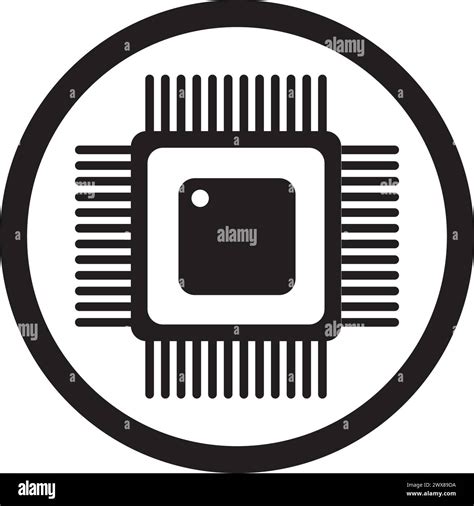 Processor Chip Icon Vector Illustration Symbol Design Stock Vector