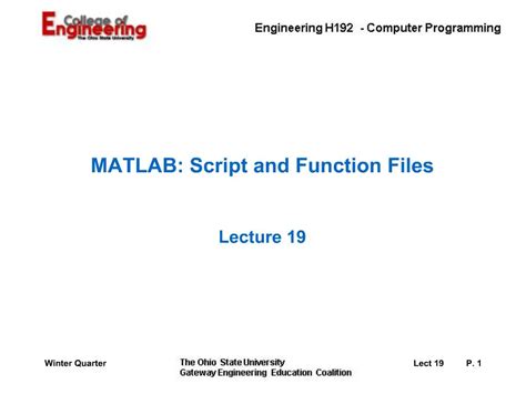 Ppt Matlab Script And Function Files Powerpoint Presentation Free