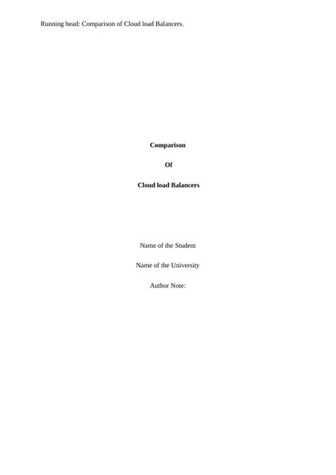 Comparison Of Cloud Load Balancers