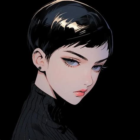 短发冷艳女生动漫头像 短发女生动漫头像图片 配图网