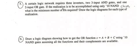 Solved 5 A Certain Logic Network Requires Three Inverters Chegg Com