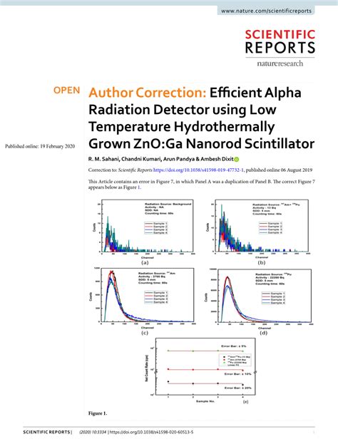 Pdf Author Correction Efficient Alpha Radiation Detector Using Low