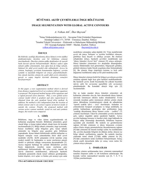 Pdf Image Segmentation With Global Active Contours