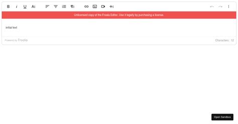 Froala Initialization Bug Codesandbox