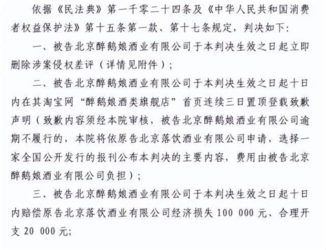 法院判了醉鹅娘被曝让员工给同行刷差评需道歉并赔偿落饮12万 知乎