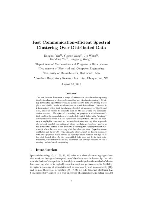 pdf fast communication efficient spectral clustering over distributed