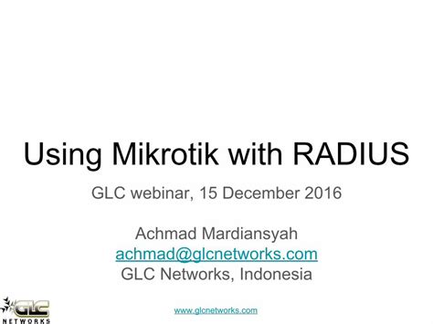 Pdf Using Mikrotik With Radius Dokumentips