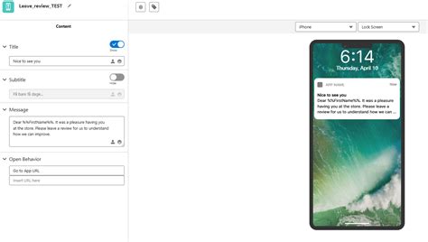 Marketing Cloud Can I Use An Ampscript Variable In My Push Notification Open Behaviour
