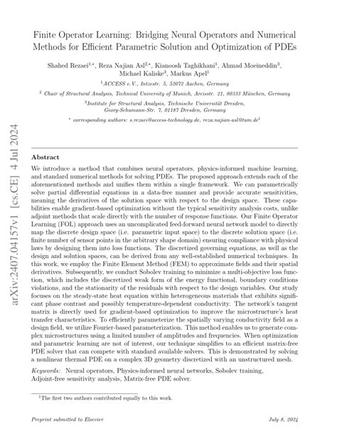 pdf finite operator learning bridging neural operators and numerical methods for efficient