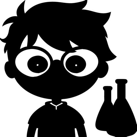 Young Boy Wearing Glasses With Laboratory Bottles Illustration 55281441
