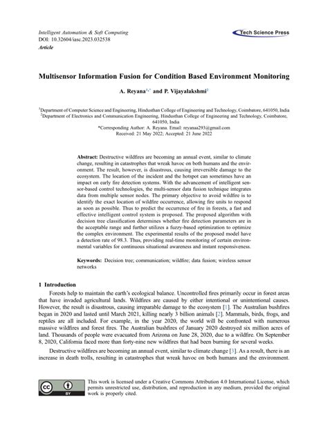 Pdf Multisensor Information Fusion For Condition Based Environment