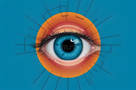 Closeup Blue Eye High Technologies Contact Lens Cataract Illustrating
