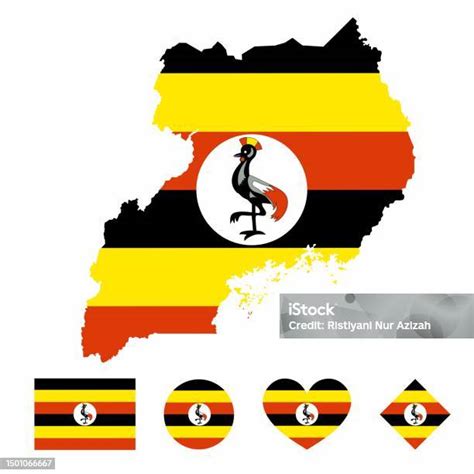 흰색 배경에 격리된 깃발이 있는 우간다 지도 깃발의 벡터 0명에 대한 스톡 벡터 아트 및 기타 이미지 0명 국경 국기 Istock