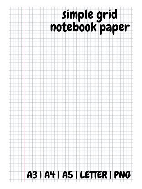 Printable And Digital Grid Paper Graph Notebook Paper Composition Notebook PNG Etsy